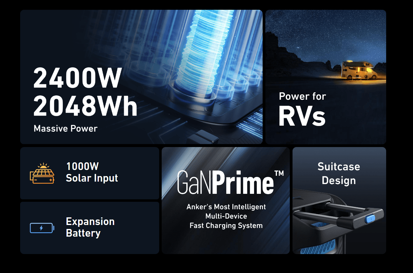 Anker 767 PowerHouse GanPrime 2kWh Portable Power Station Launching ...