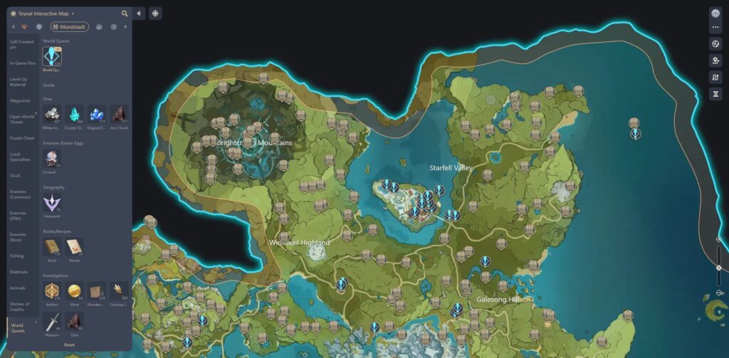 The Best Genshin Interactive Map – Genshin Maps with all locations / items / quests / resources
