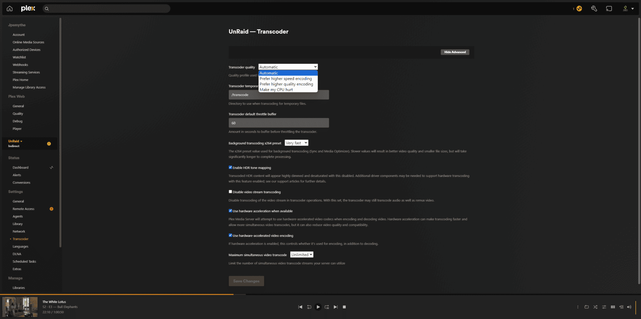 Plex Transcoding Performance Guide