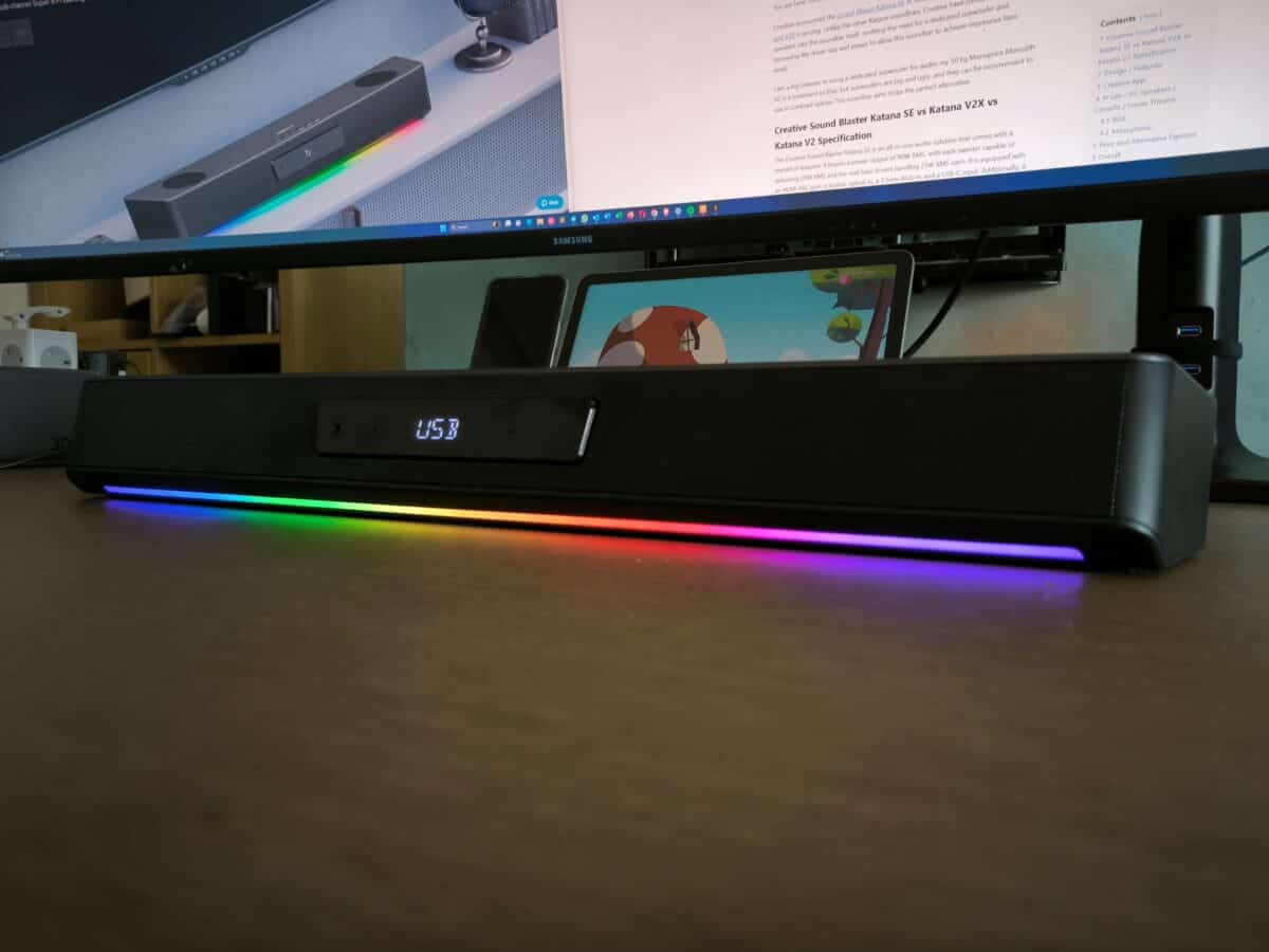 Creative Sound Blaster Katana SE Soundbar Review – RGB soundbar with ...