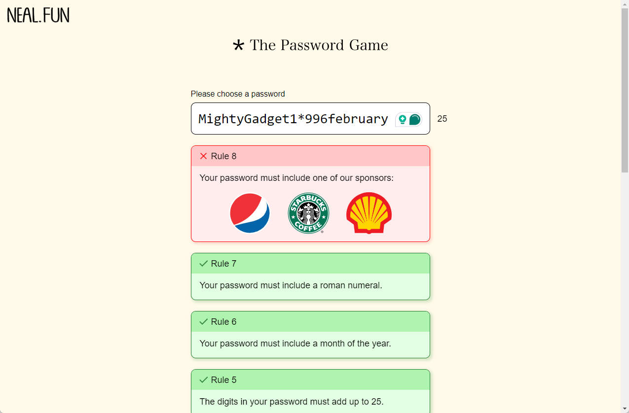 How to Beat Password Game Rule 12: Two-Letter Periodic Table Symbols