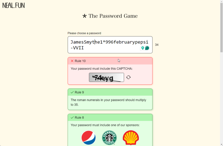Password Game Rule 9 Guide: Which Roman Numerals Multiply to 35?
