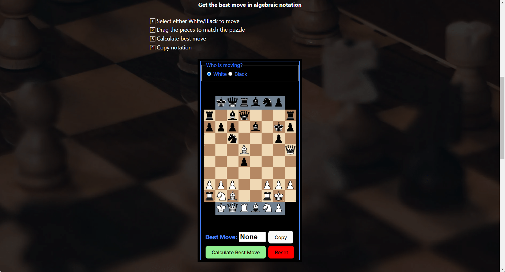 Password Game Rule 16: What is the best move in algebraic chess notation?