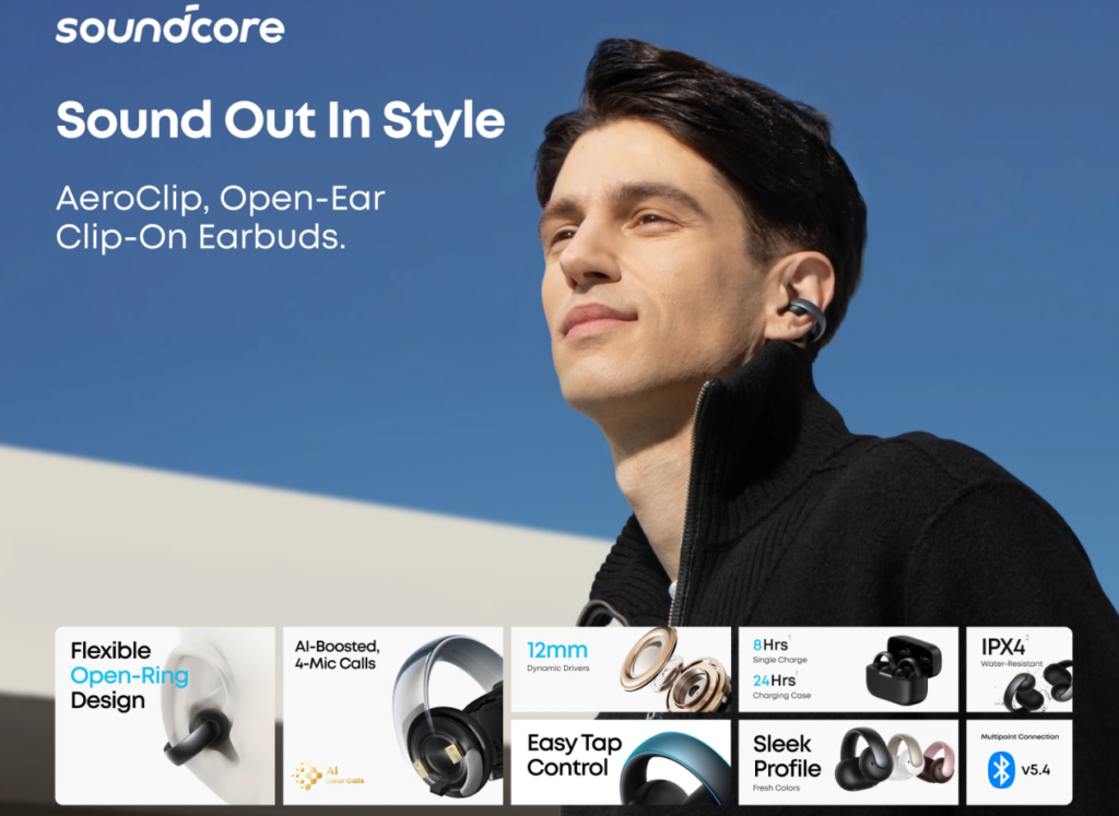 Soundcore Launches AeroClip Open-Ear Earbuds with Focus on Comfort and ...